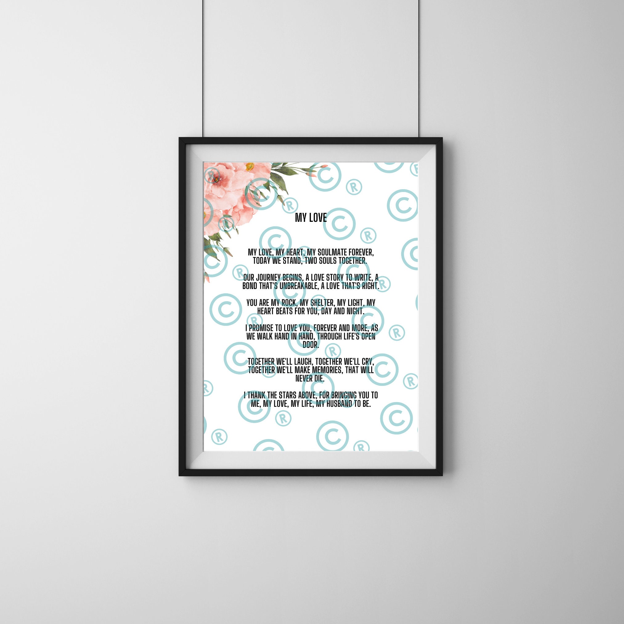 My Love Wedding Poem Digital Download Instant Print Wedding Gifts Poems ...