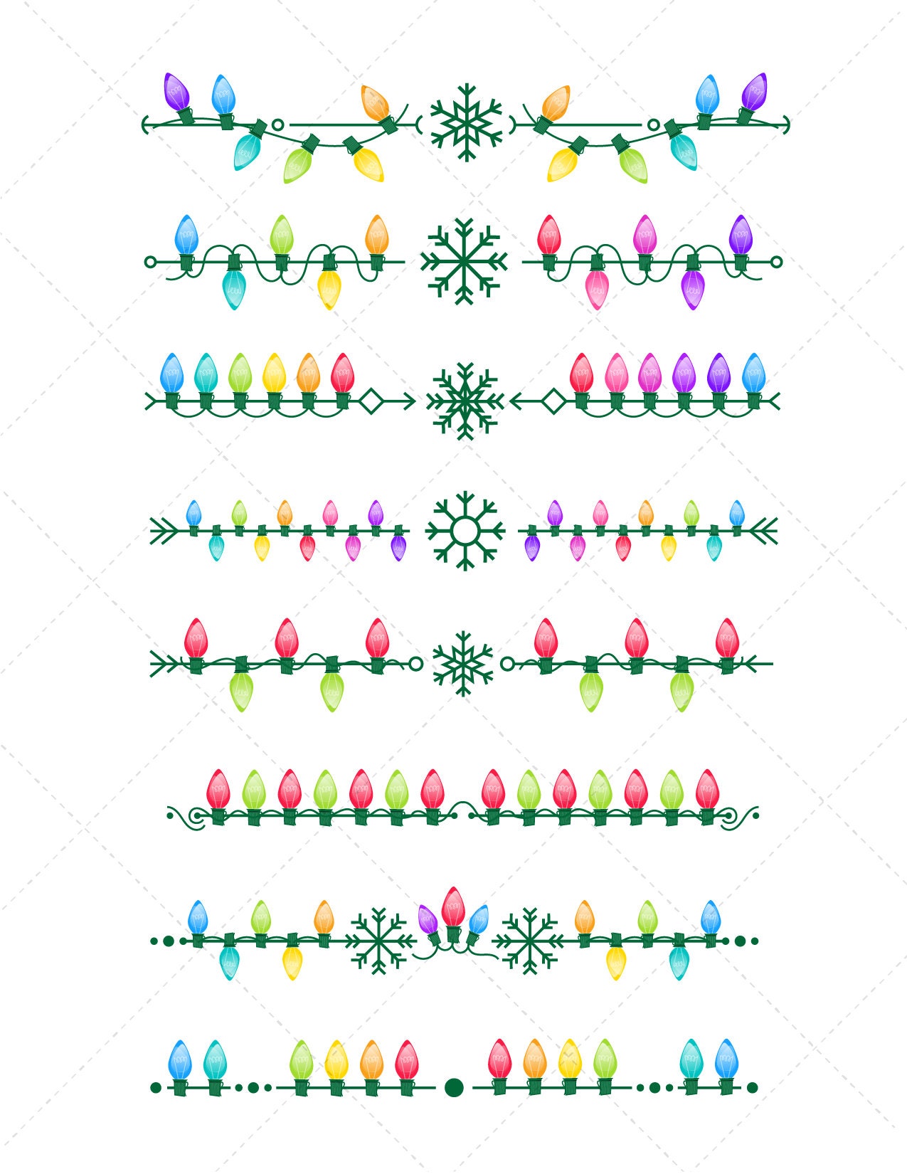 Retro Christmas Lights, Light String Clipart, Christmas Tree Lights ...