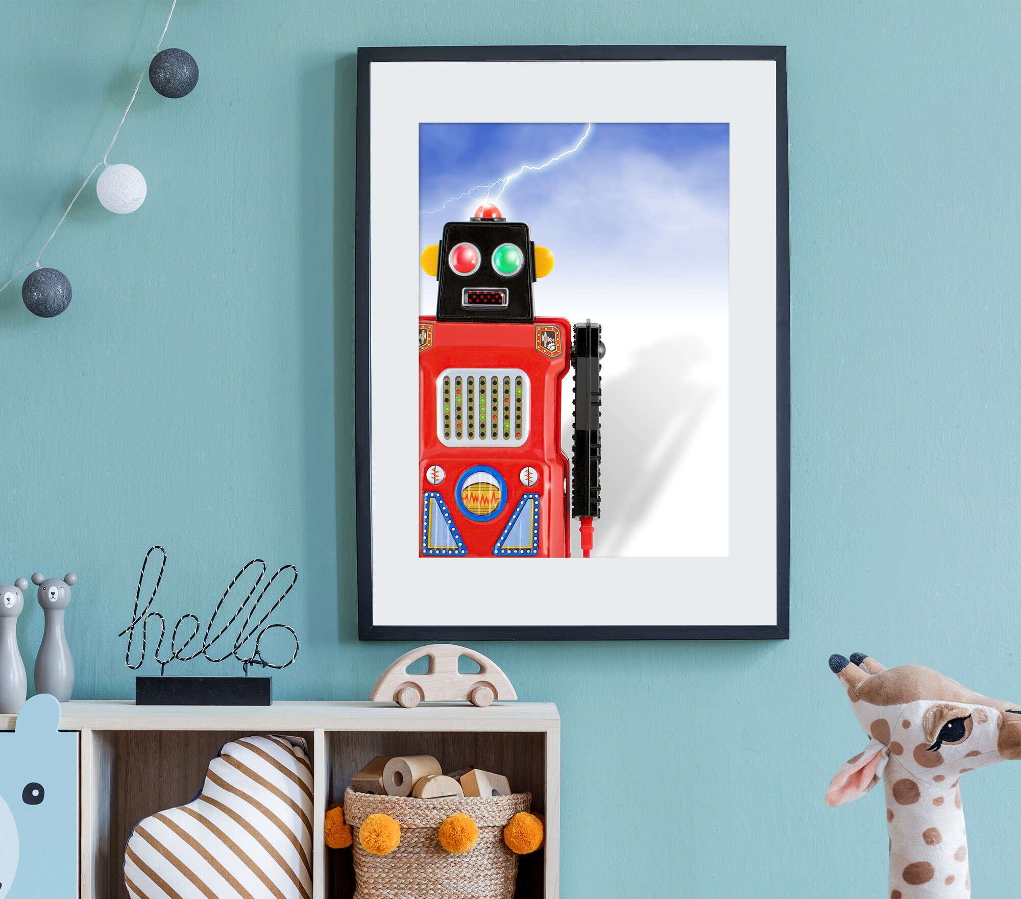 Vintage Toy Robot Art, Robot Tin Toy Poster, Retro Decor, Robot Wall ...