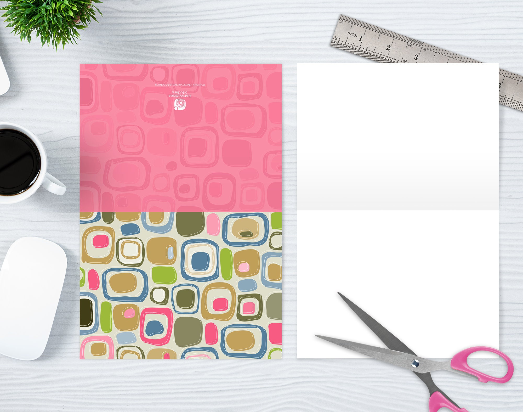 Mid-century Modern Notecard Set, Retro Atomic Patterns, Boomerangs ...