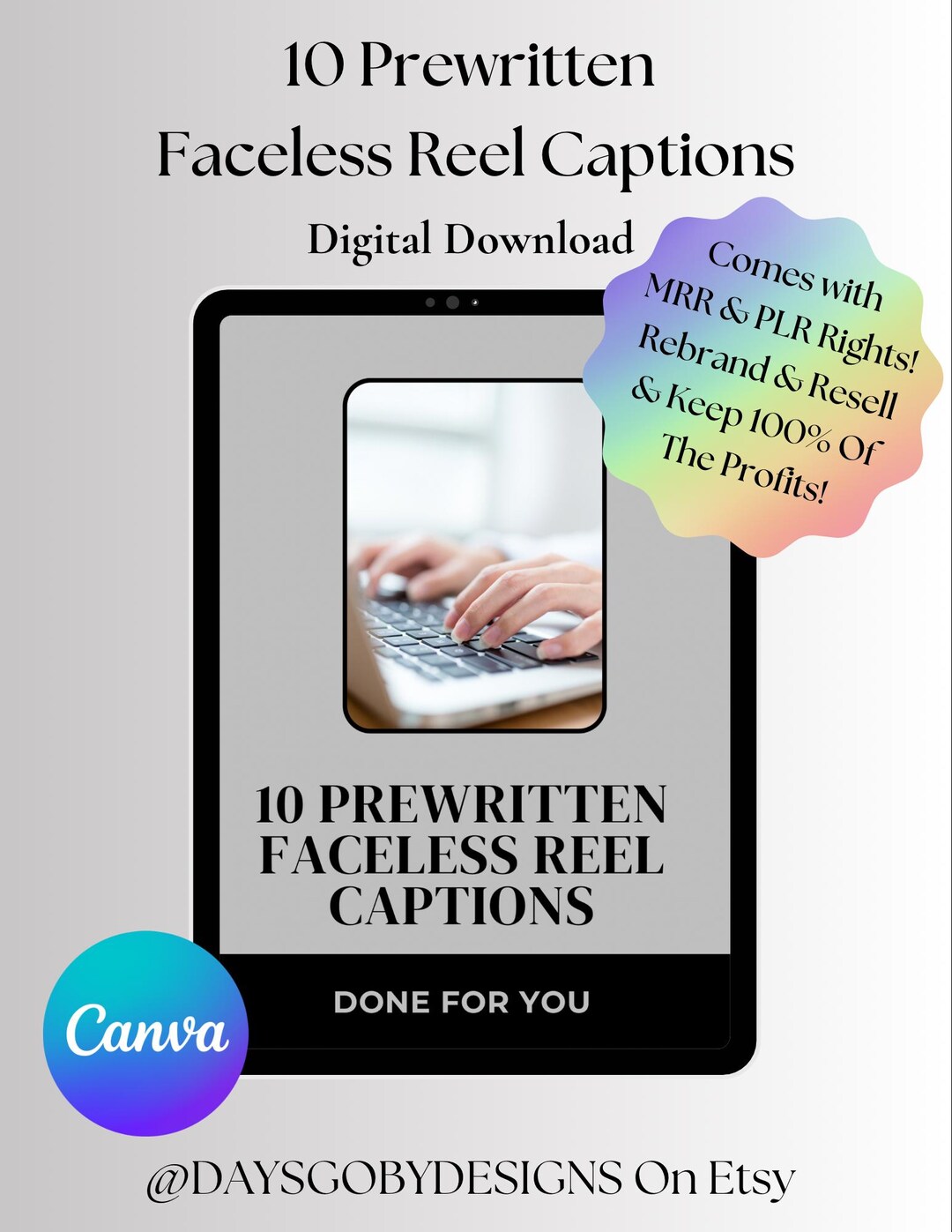 10 Prewritten Faceless Reel Captions Done for You W/mrr PLR - Etsy