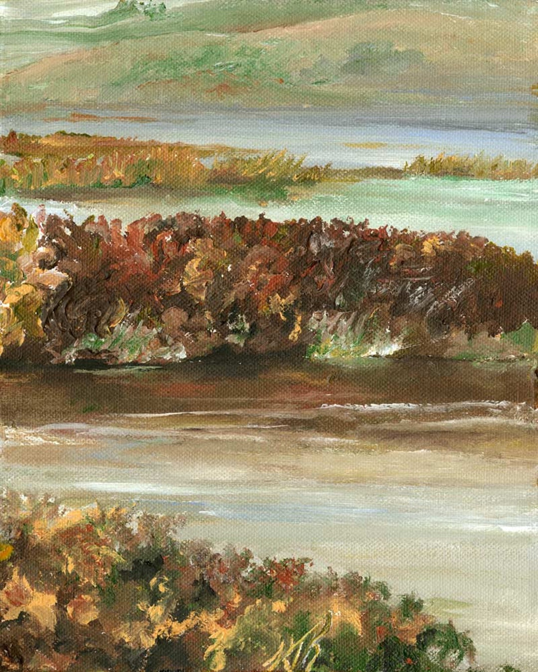 Marsh Colors, Landscape Painting by Katie Kruzic - Etsy