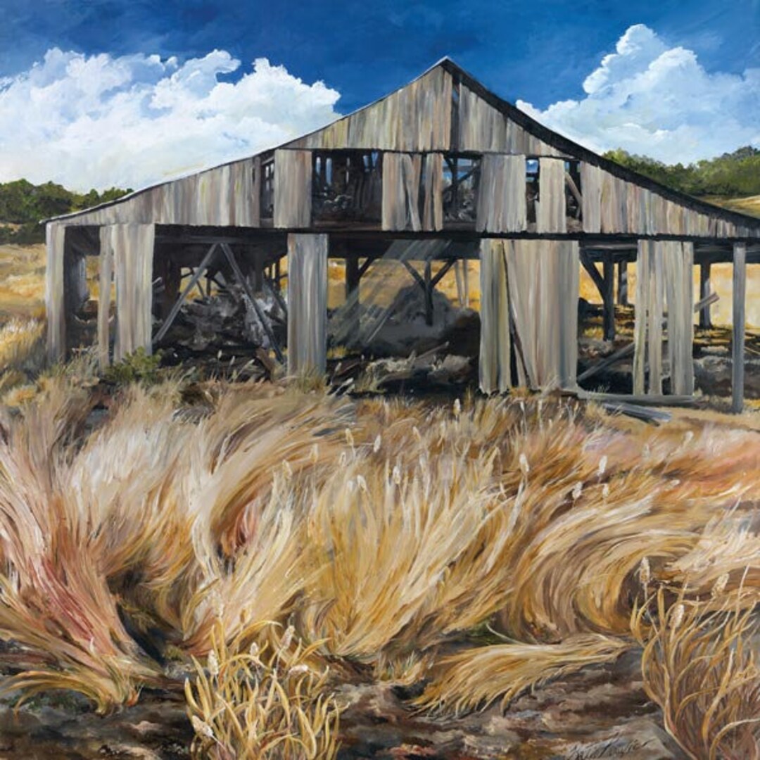 Old Bones, Painting by Katie Kruzic, Barn, Landscape - Etsy