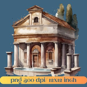 Roman Bathhouse, Bath, Bathhouse PNG, Digital Planner, Digital Paper ...