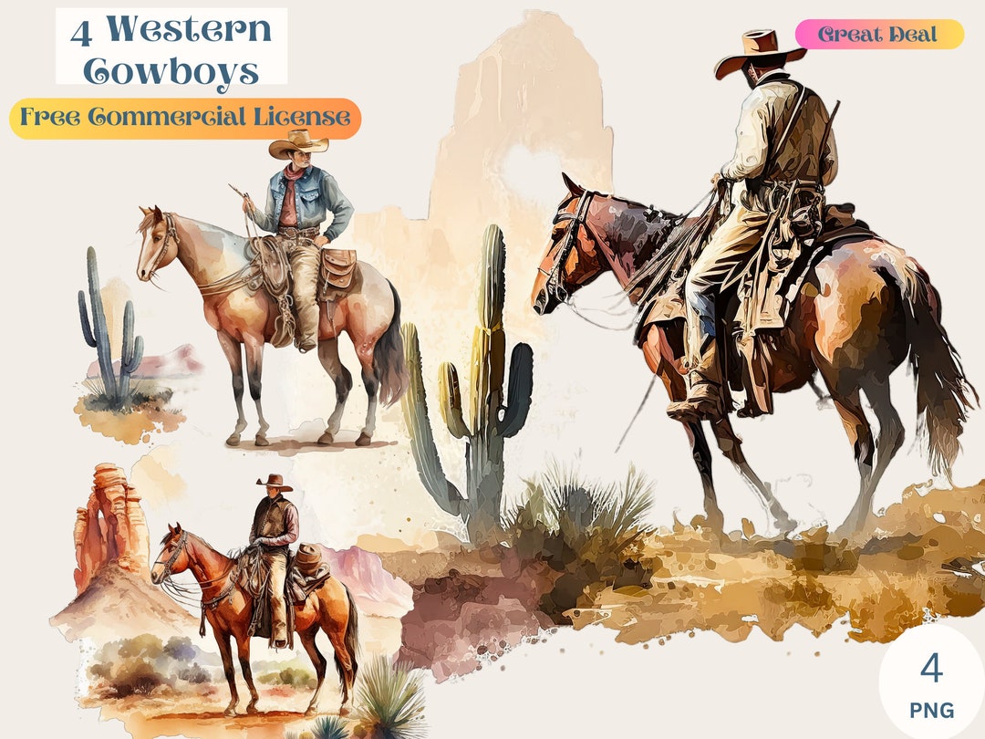 Cowboy, Commercial Use, Western-themed Graphics, Western Digital Stamps ...