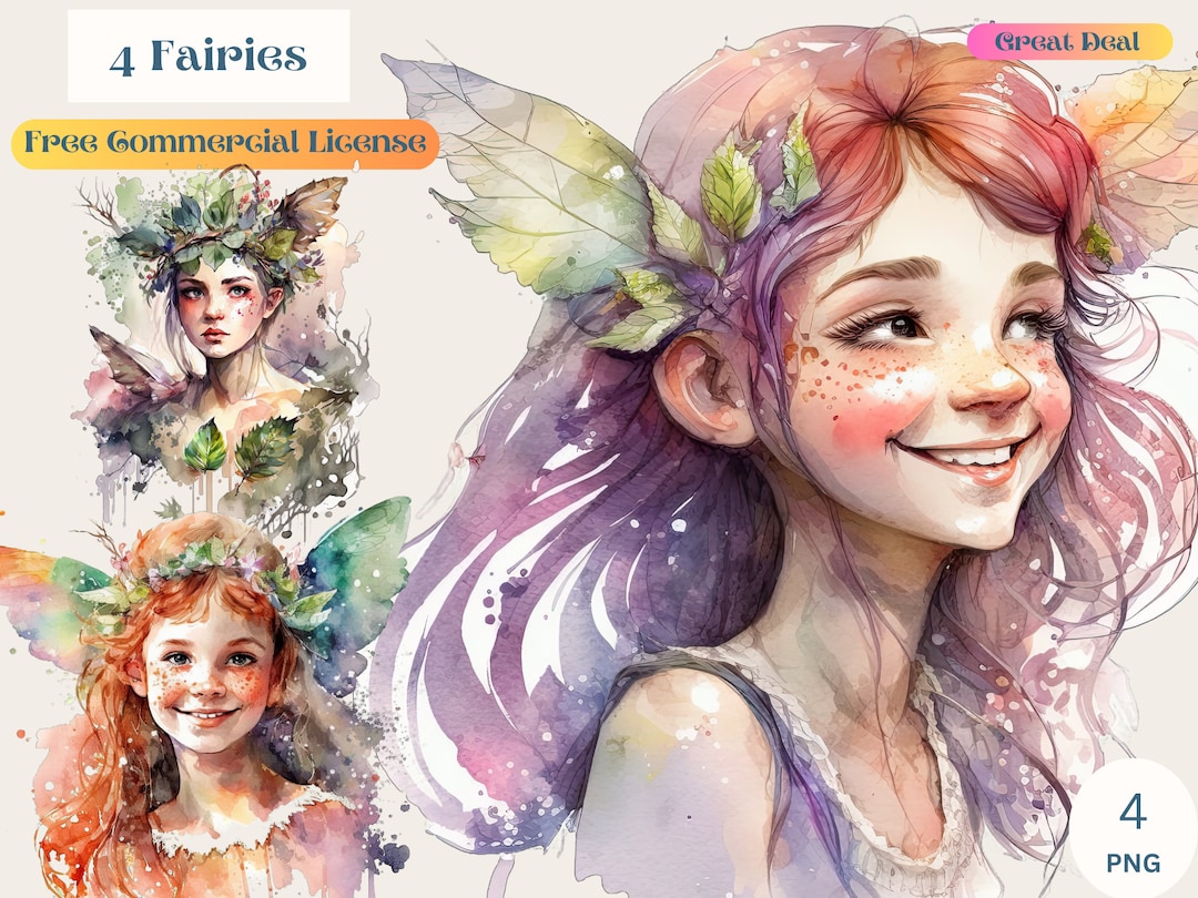 Cute, Watercolor Fairy, Fairy, Colorful Fairy, Commercial Use ...