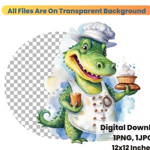 Cute Gator Cartoon Character, Kids Clipart, Nursery, Animated ...