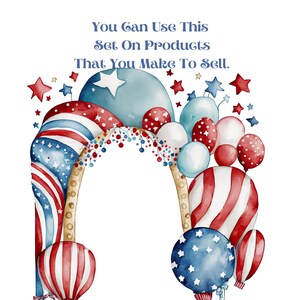 Patriotic Balloon Arch Clipart, Memorial Day Png, 4th of July Png ...