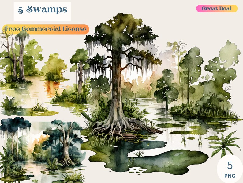 Sunset Swamp Lousiana Swamp Swamp Swamp Art Digital Lake - Etsy