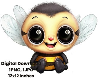 Honeybee, Cute Bee Clipart, Honey Bee Animals Bee PNG, Bee Daisy ...