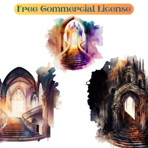 Castle Entrance, Castle Clipart, Castle PNG, Watercolor Art Clip Art ...