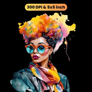 Afro, African American Pop Art, Graphic Designs, Melanin Print, Afro ...