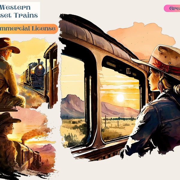 Western Sunset Clipart - Etsy
