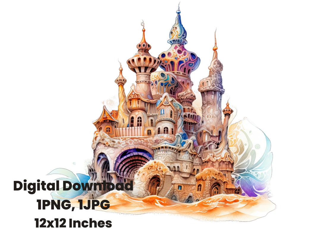 Castle of Sand, Beach Clipart, Ocean Decor, Digital Download ...