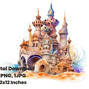 Castle of Sand, Beach Clipart, Ocean Decor, Digital Download ...