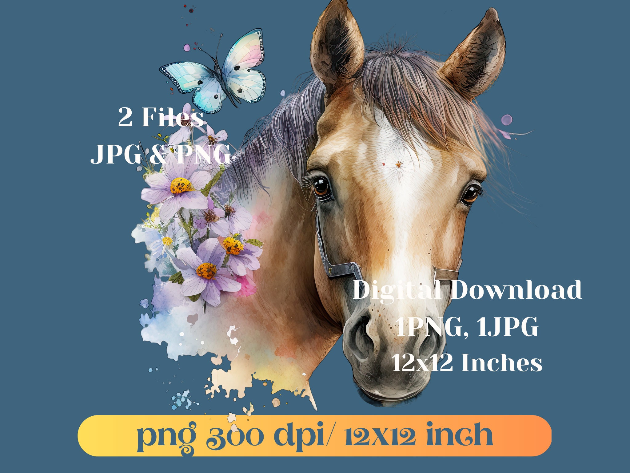 Horse Clipart Horse Watercolor Clipart Baby Horse - Etsy