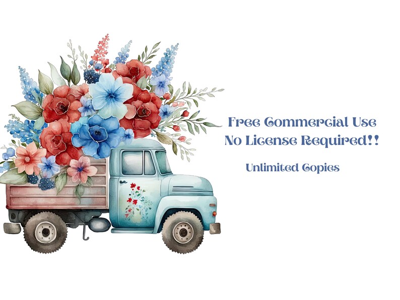Patriotic Truck Clipart Memorial Day Png 4th of July Png 18 - Etsy