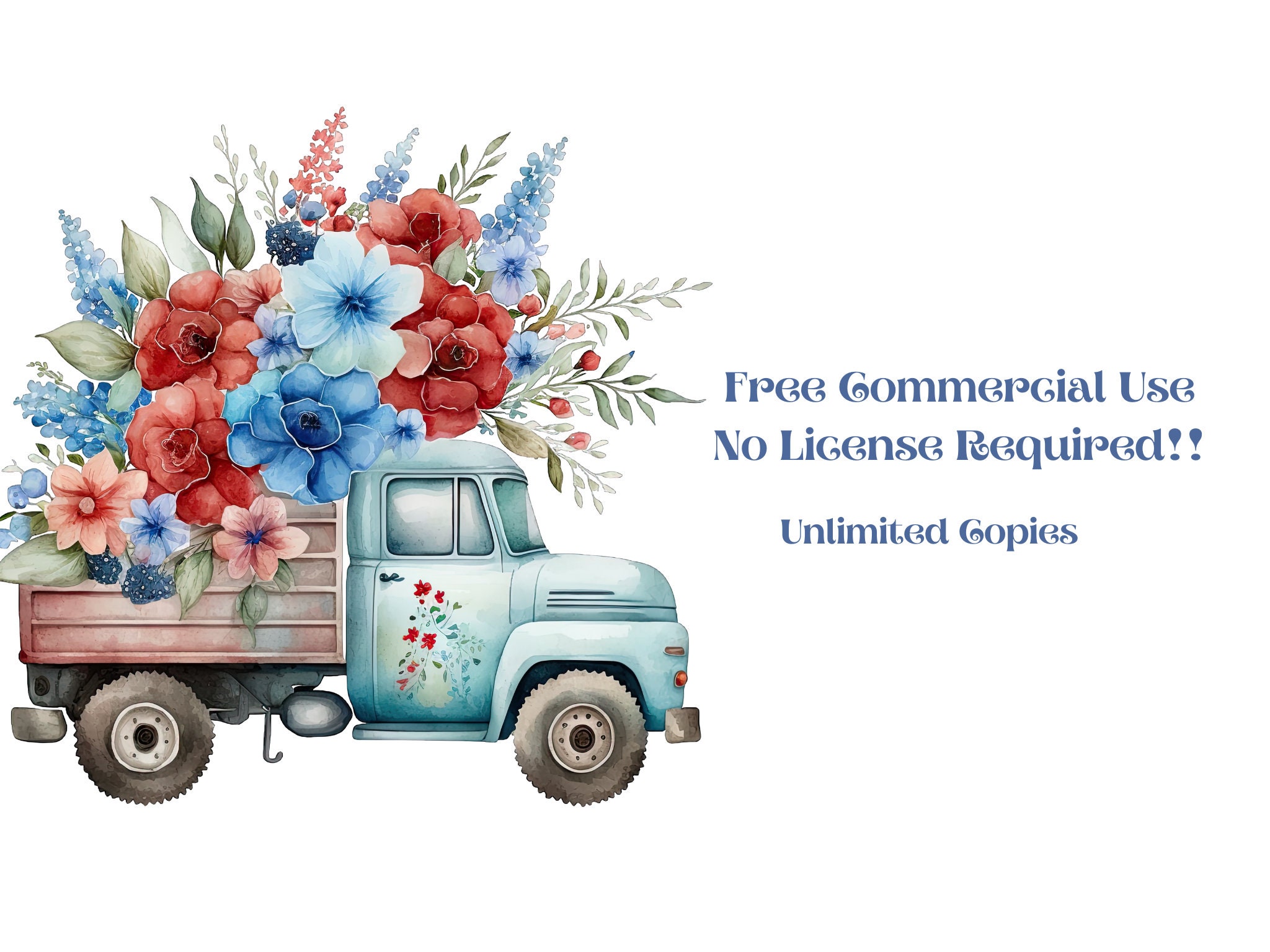 Patriotic Truck Clipart Memorial Day Png 4th of July Png 18 - Etsy
