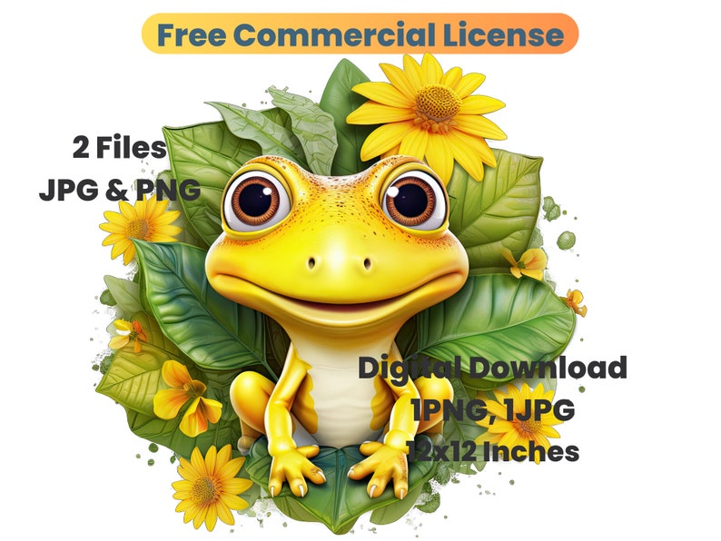 Cute Yellow Frog Frog Clipart Woods Forest Animals Frog PNG - Etsy