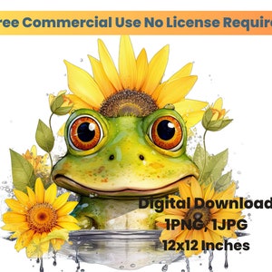Sunflower Frog, Frog Clipart, Woods Forest Animals Frog PNG, Frog ...