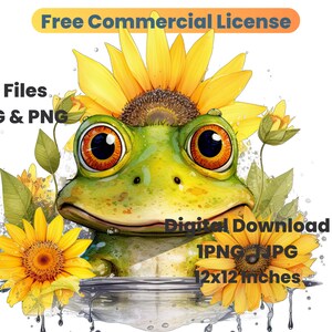 Sunflower Frog, Frog Clipart, Woods Forest Animals Frog PNG, Frog ...