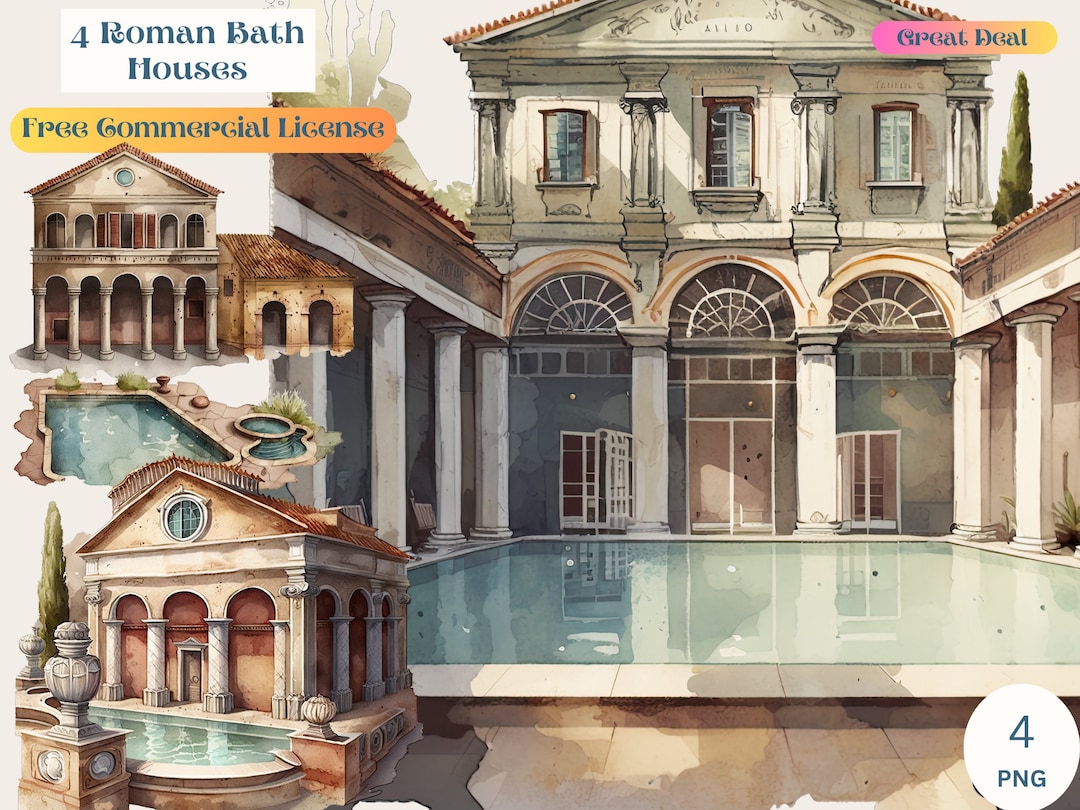 Roman Bath, Roman Bathhouse, Bath, Bathhouse, Digital, Digital Paper ...