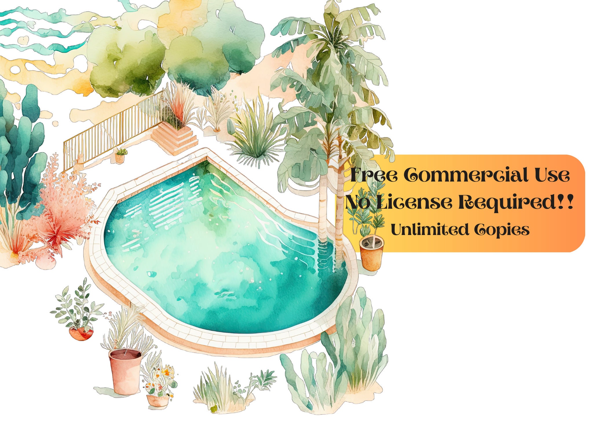 Pool Clipart Swimming Pool Clip Art Png Beach Summer Rest - Etsy Canada