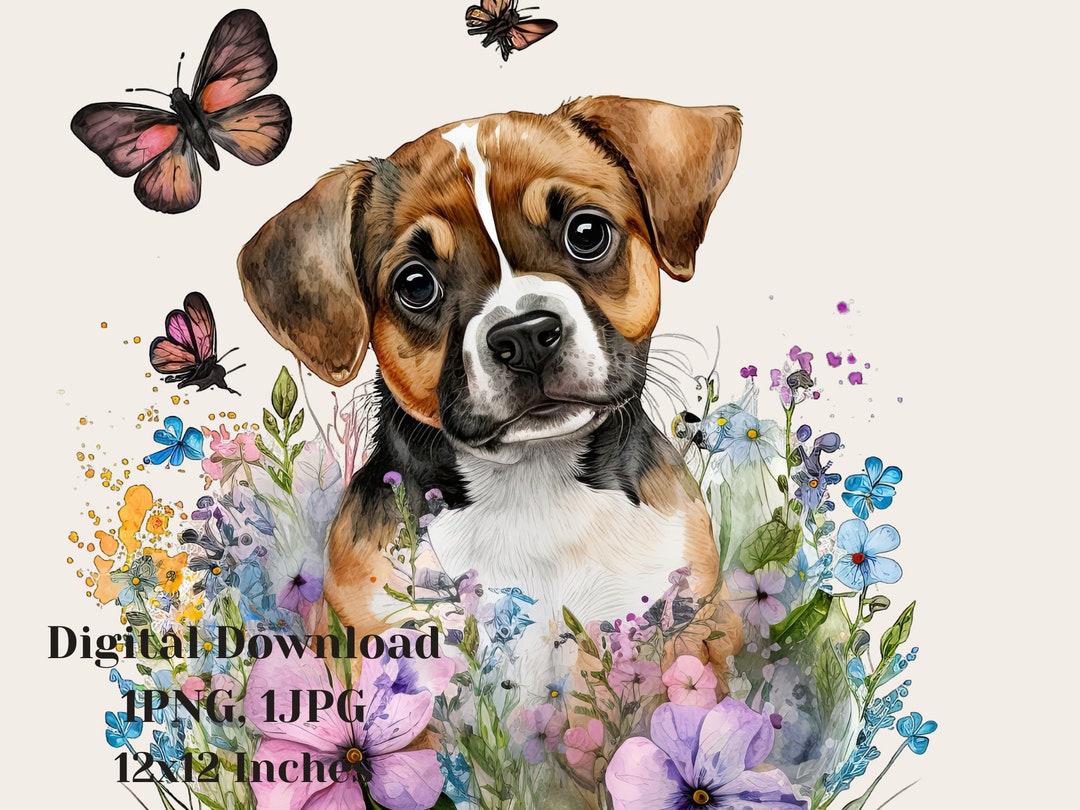 Puppy Png, Dog Shirt, Dog Art, Dog Clipart, Watercolor Dog Clipart,cute ...