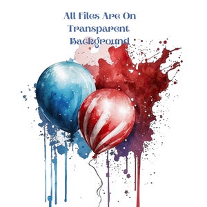 Patriotic Balloon Clipart, Memorial Day Png, 4th of July Png ...