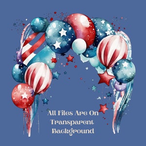 Patriotic Balloon Arch Clipart, Memorial Day Png, 4th of July Png ...
