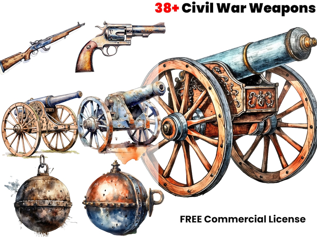 Civil War Clipart, American Print, Graphic Design, Patriotic Png, Gun ...