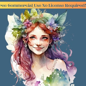 Woodland Fairies C, Fairy, Woodland Fairy, Commercial Use, Watercolor ...
