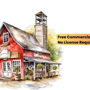 Old Southern Country Store Watercolor Clipart, Louisiana Clipart, Store ...