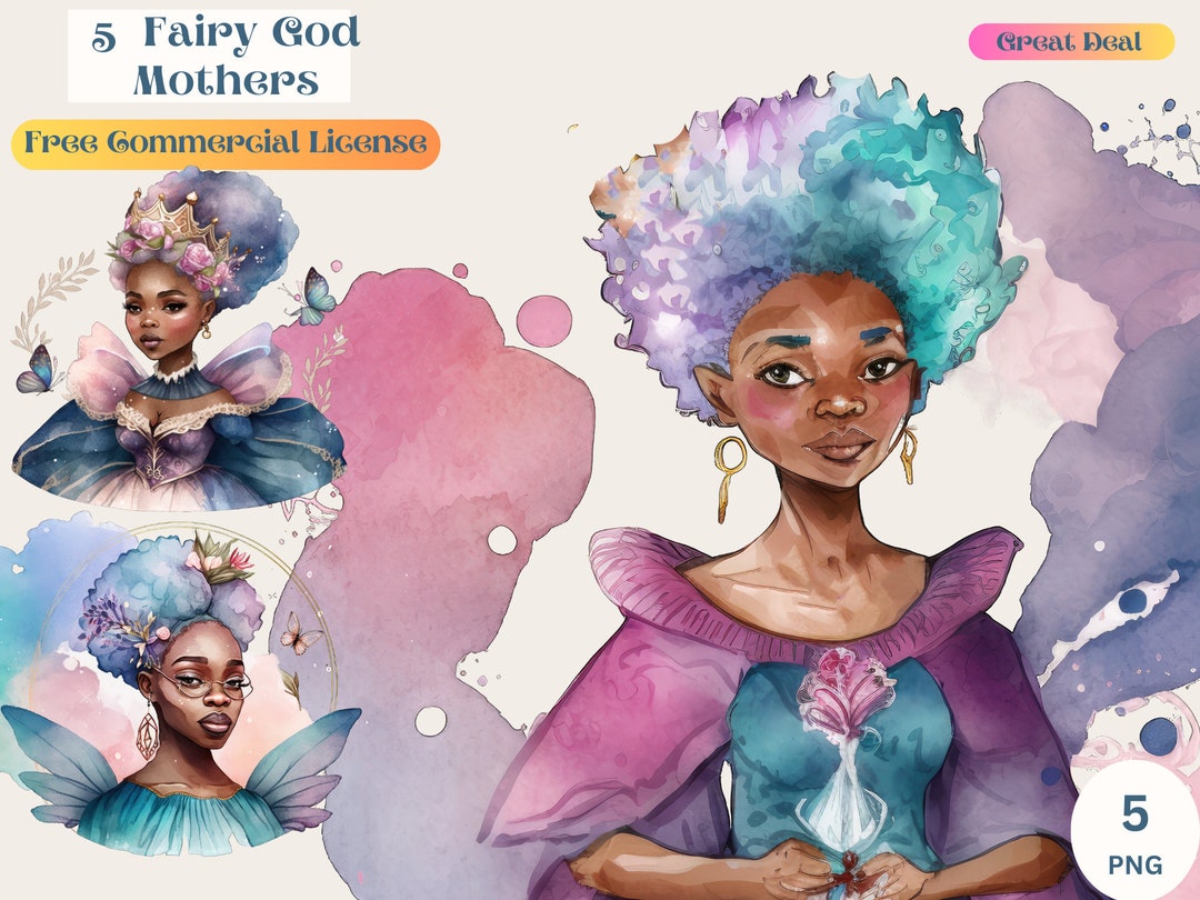 Black Fairy PNG, Princess Clipart, African American Art, Black Girl ...