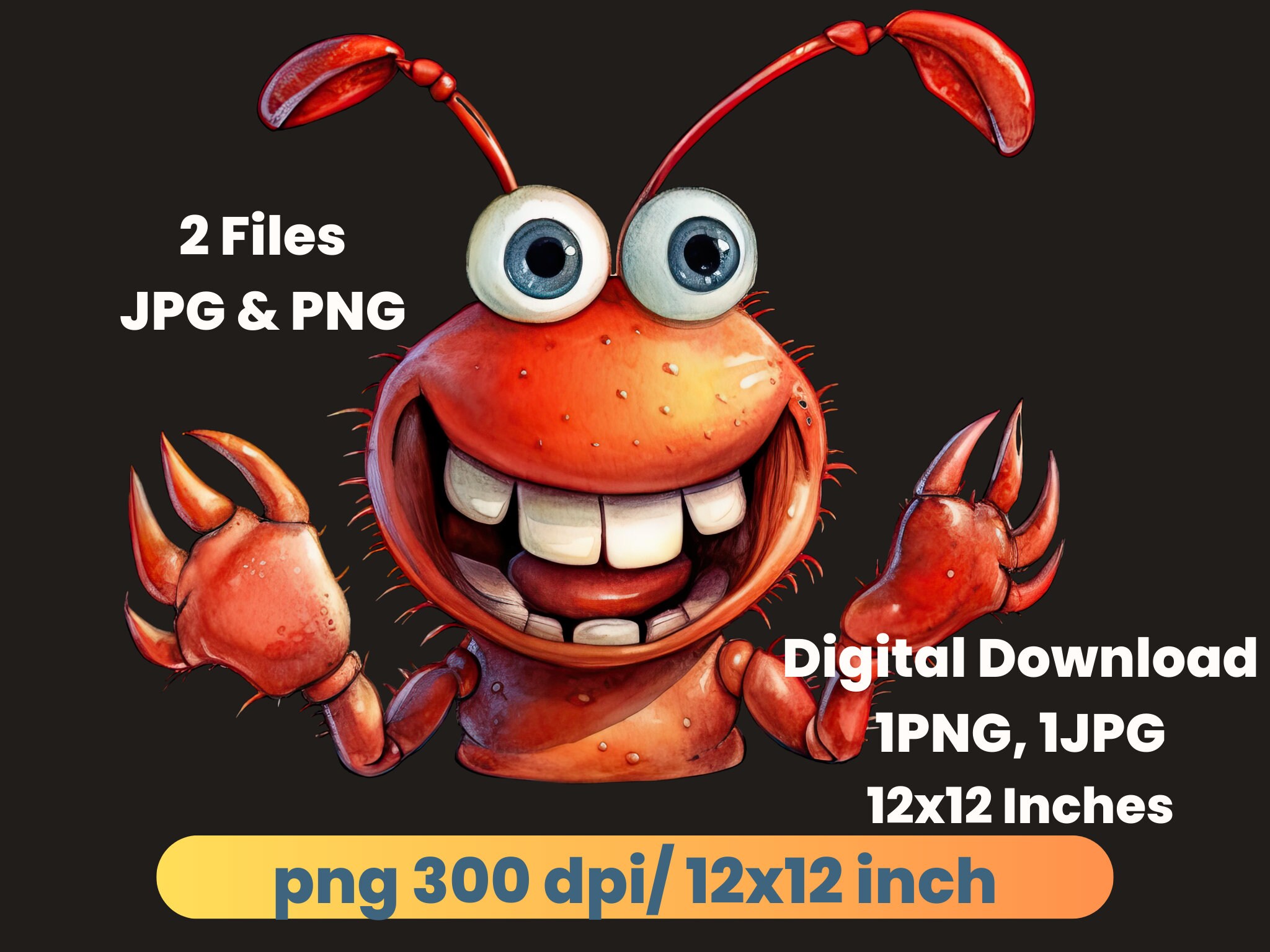 Cute Baby Crawfish Watercolor Clipart Lobster Cartoon - Etsy