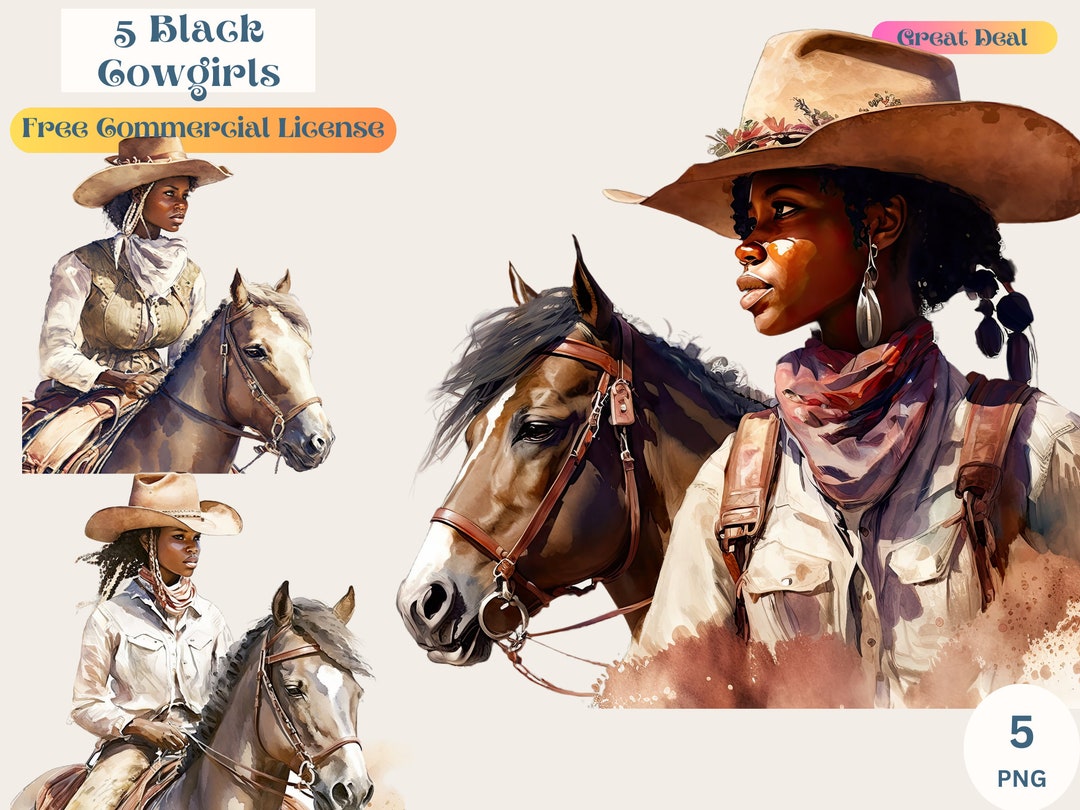 Afro Cowgirl, Black Cowgirl, African American Clipart, Western Cowgirl ...