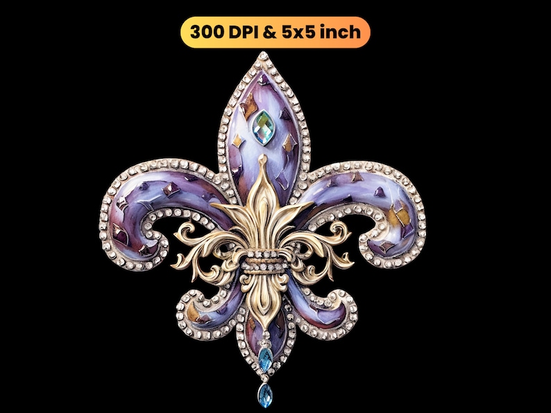 Royal New Orleans Fleur De Lis H Png Fleur Png Elegant Art - Etsy