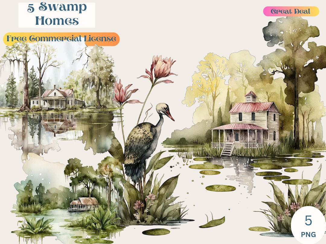Swamp House, Lousiana Swamp, Swamp, Swamp Art, Digital, Lake, Lake ...