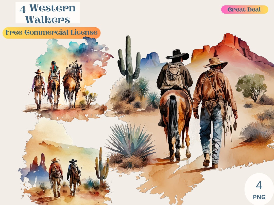Walking in the West, Commercial Use, Western-themed Graphics, Western ...