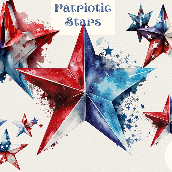Patriotic Star Clipart - Etsy