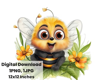Honeybee, Cute Bee Clipart, Honey Bee Animals Bee PNG, Bee Sunflower ...