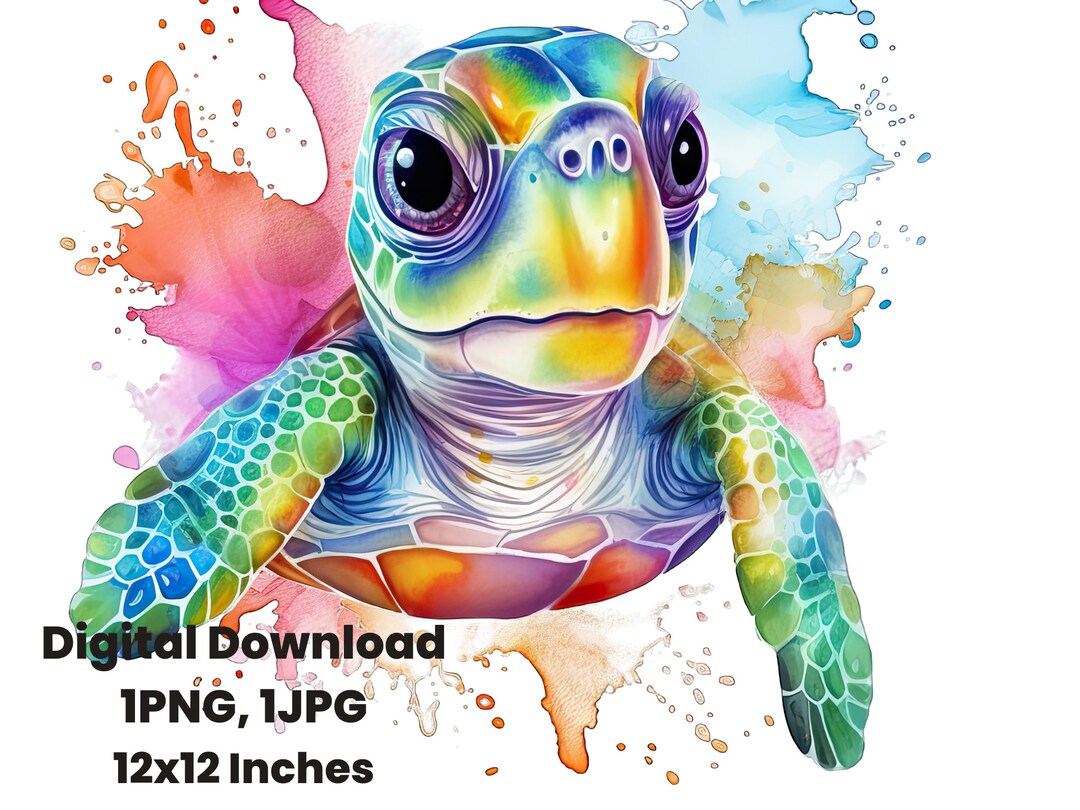 Cutie Baby Sea Turtle PNG, Ocean Clipart, Underwater Clipart, Turtle ...