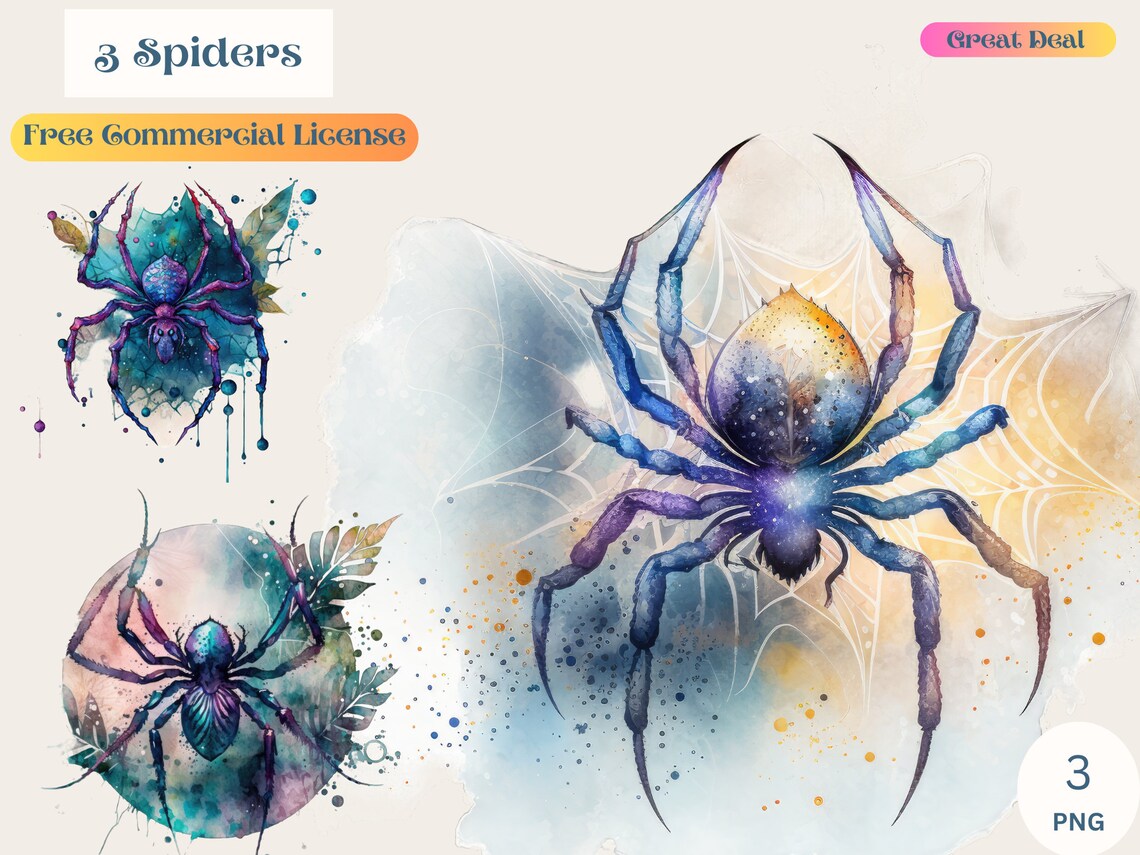 Spider, Spider Clipart, Instant Download, PNG, Commercial Use ...