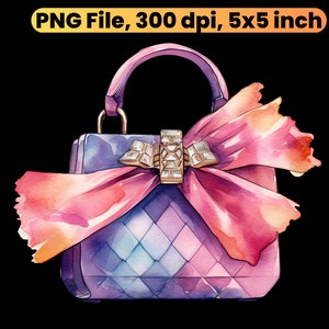 Purse Bundle, Purse Art, Diary, Clipart, Watercolor Clip Art, Cricut ...