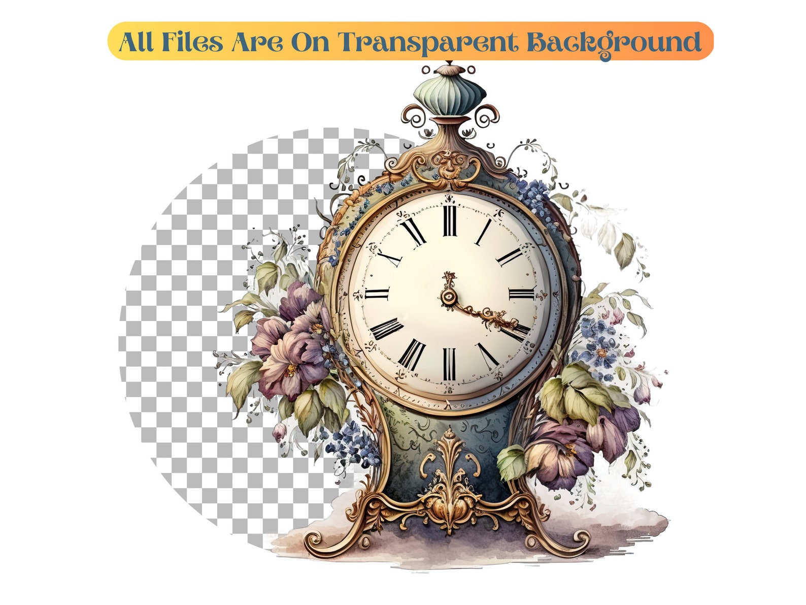 Antique Clock Clipart Clock Clipart Vintage Clock Retro - Etsy