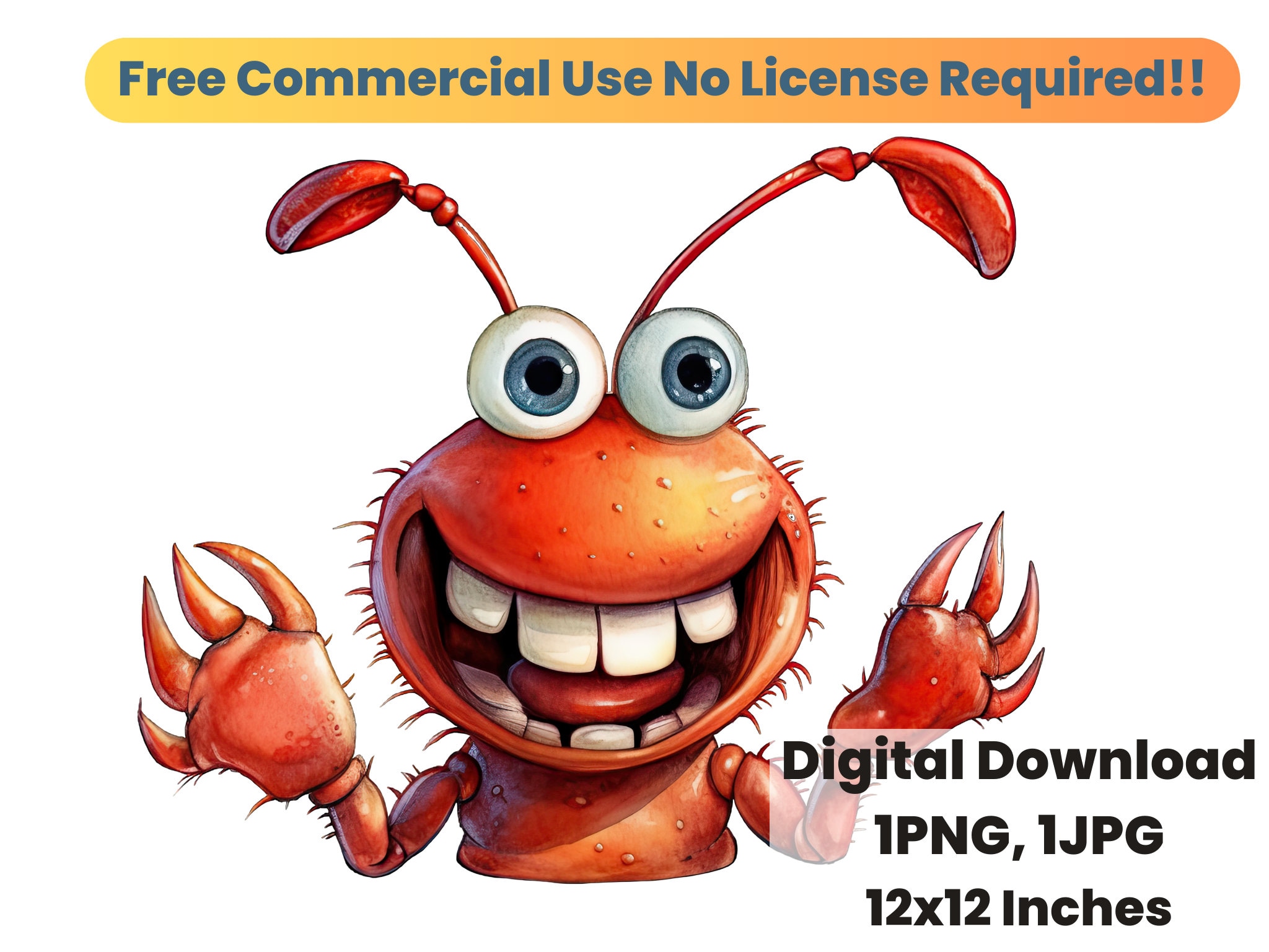 Cute Baby Crawfish Watercolor Clipart Lobster Cartoon - Etsy