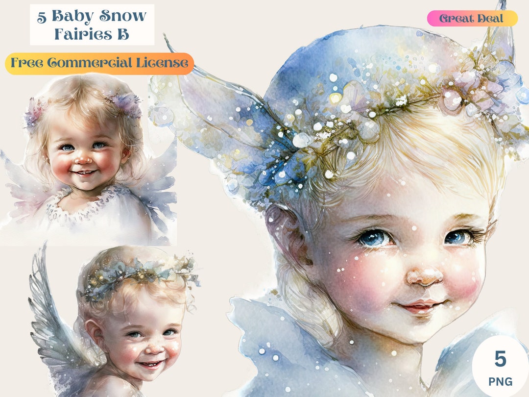 Cute Baby Snow Fairy, Baby Fairy, Woodland Fairy, Commercial Use ...