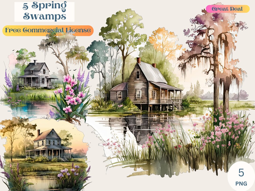 Lousiana Swamp, Swamp, Swamp Art, Digital, Lake, Lake House, Spring ...