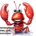 Crusty Baby Crawfish Watercolor Clipart, Lobster, Cartoon Character ...