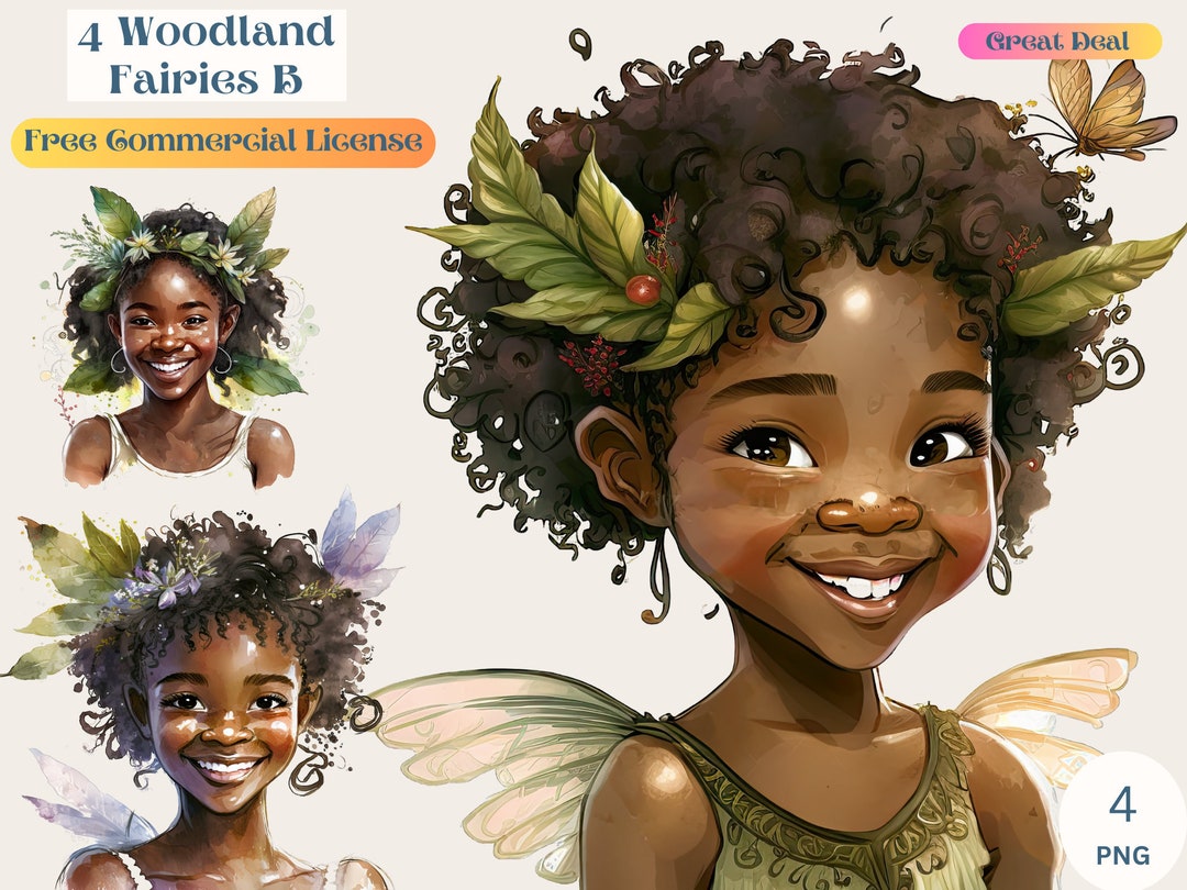 Afro Woodland Fairies, African American Fairy, Fairy, Black Art, Black ...